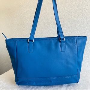 Hadaki | Bags | Had Amp Blue Leather Tote | Poshmark